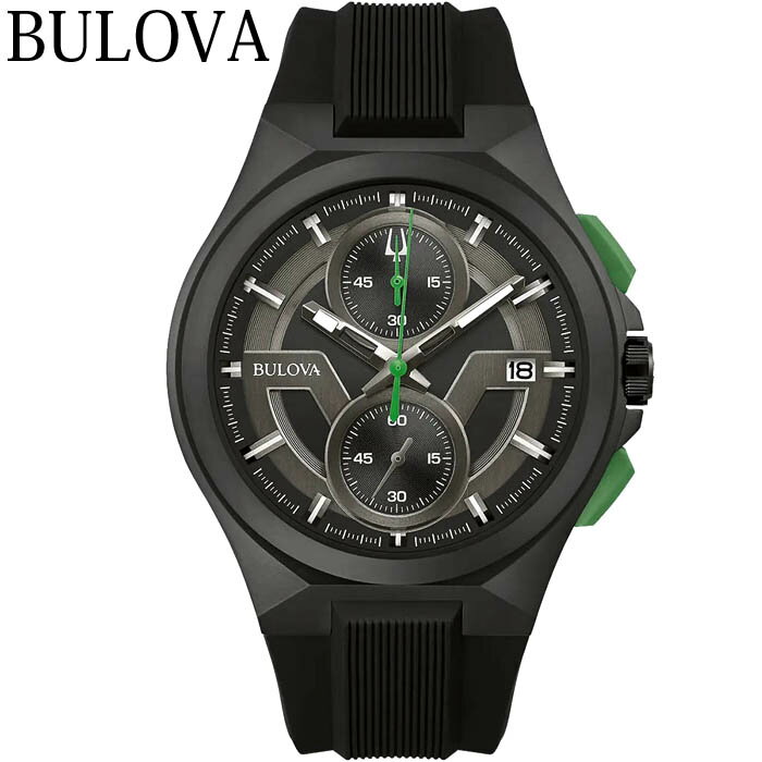 ■ブローバ 腕時計 BULOVA 時計 メンズ 腕時計 マキナ MAQUINA クオーツ 時計 シリコンストラップ ブラック 夜光インデックス 蓄光 日本未発売 98B381 ■型　番 ◇98B381 ■ムーブメント ◇クオーツ(MIYOT...