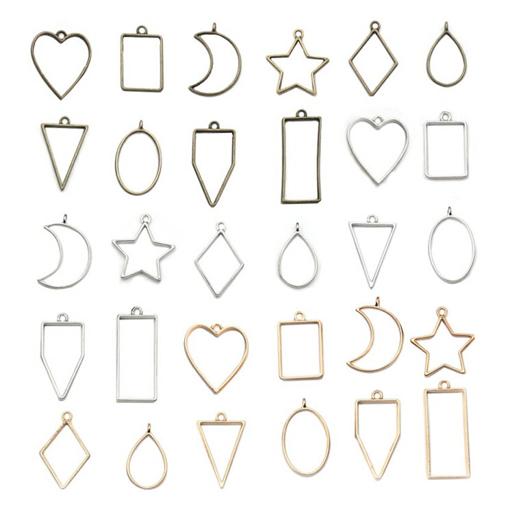 レジン作品の必需品♪フレームパーツ30個セットです。 他パーツと組み合わせたオリジナルアクセサリーはもちろん、 レジンを流し込んでパーツを封入したレジンアクセサリーも作成できます！ カン付きなので簡単に他のパーツと組み合わせることができ、 ...