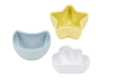 ■サイズ・仕様■ ◆サイズ：くも型/約86×64×40mm、約100ml つき型/約80×64×40mm、約100ml ほし型/約81×78×40mm、約90ml ◆素材：ポリプロピレン ◆セット内容：ベビー離乳食小鉢3個セット ■当商品に...