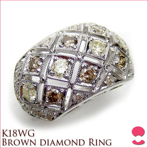 01034361 お品物詳細 使用石の種類 ブラウンダイヤ イエローダイヤ 使用石の重量 合計1.500CT 使用貴金属 K18ホワイトゴールド 全体の重さ 約8.1グラム オススメポイント ミル打ちされた精巧な地金に計1.500CTのブラ...