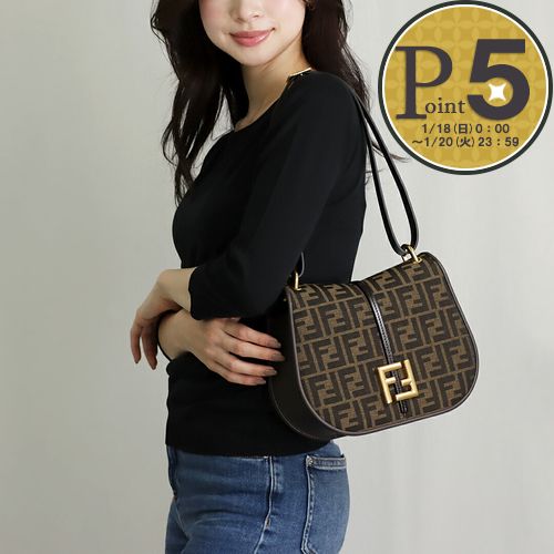 フェンディ FENDI ショルダーバッグ カモン 8BT366 AQ08 F1MJE ミディアムフェンディのショルダーバッグFFジャガードファブリックとグレインレザーの2タイプの素材で仕上げられた高級感漂うショルダーバッグ。丸みのあるフェミ...