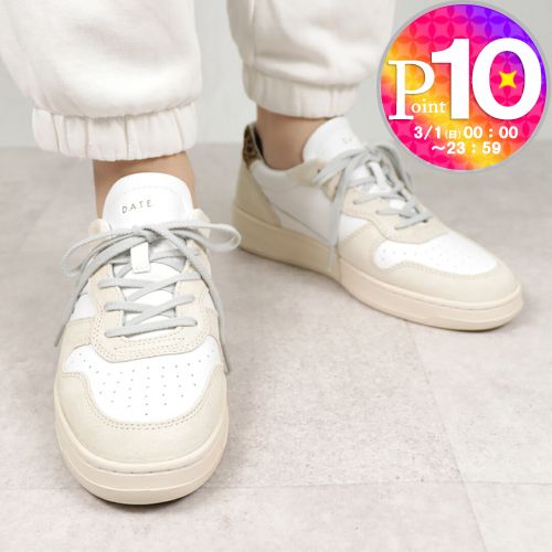 デイト レディースシューズ スニーカー イタリア、フィレンツェ発の『D.A.T.E.』のスニーカー。かかと部分のレオパードがポイント。シンプルなデザインは色々なファッションに合わせやすく重宝しそうなアイテムです。デイト D.A.T.E. レ...