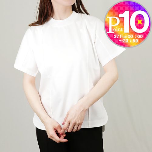 タトラス TATRAS レディース Tシャツ TELAMANA テラマナ LTLA23S8029 ホワイト系(10 WHITE) バックロゴ アシンメトリーオーバーサイズオーバーサイズのタトラス半袖Tシャツ。フロントには切り替えしがあり、前...