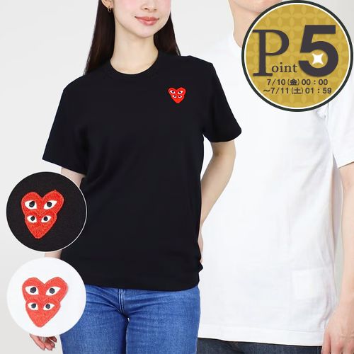 コムデギャルソン COMME DES GARCONS ユニセックス メンズ レディース 半袖 Tシャツ PLAY プレイ DOUBLE RED HEART T288 T-SHIRT【コムデギャルソン】PLAYラインの定番人気シリーズ。ベーシ...