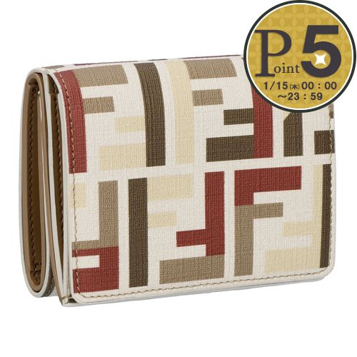 フェンディ FENDI 折財布 三つ折財布 FENDI ROMA 8M0480 AV1Y-F1TVK MLC+GREZZO+OSフェンディの折財布 三つ折財布FFモチーフをマルチカラーであしらった折り財布。コンパクトながら、小銭入れ、カード...