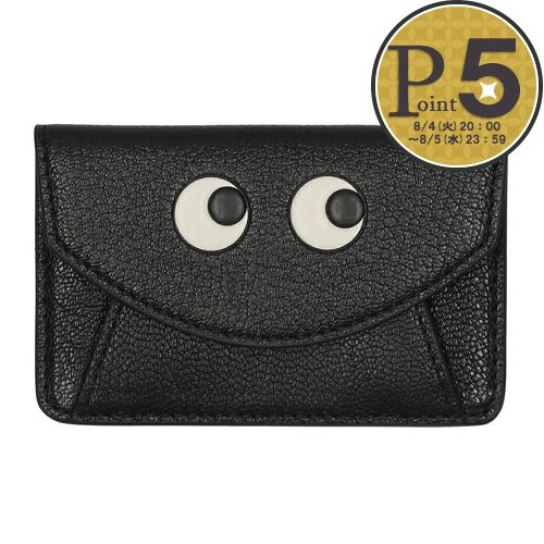 アニヤハインドマーチ ANYA HINDMARCH カードケース スマホ マグネット マグセーフ対応 199452/5050925199452 BLACK ENVELOPE CARD CASE MAG SAFE EYES IN CAPRAア...