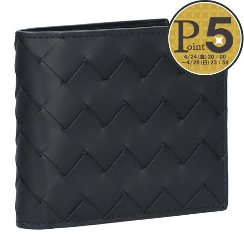 ボッテガヴェネタ BOTTEGA VENETA メンズ 折財布 二つ折財布 小銭入れ付き イントレチャート 749412 V3US1 8803 BLACKボッテガヴェネタのメンズ 折財布 二つ折財布 小銭入れ付き伝統と歴史あるイタリアブラン...