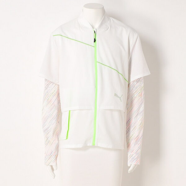 [型番:521245]軽量のメッシュストレッチウーブンを使用し、PUMA独自の吸水速乾性に優れたDRYCELLテクノロジー搭載。視認性を高めるリフレクトと、ジップ付きポケットで安心してランニングを楽しめます。■カラー：02ホワイトサイズバス...