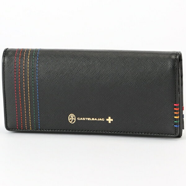 カステルバジャック（バッグ＆ウォレット）（CASTELBAJAC）の長財布。［ポイント］カステルバジャックで使用される6色のイメージカラーを飾りステッチと手かがりステッチで表現。光沢のあるゴールド色ファスナー、金具そしてネーム表現とサテン生...