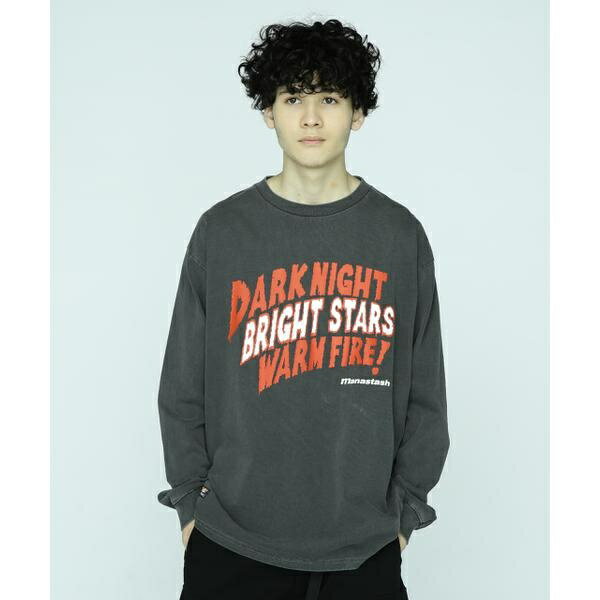 [型番：7923230031]MANASTASH／マナスタッシュ／PUMICE L／S TEE DARK NIGHT／パミスロングスリーブTシャツダークナイト毎シーズン人気なユーズド加工シリーズ。着古したかの様なドライな質感が魅力。夜のキャ...