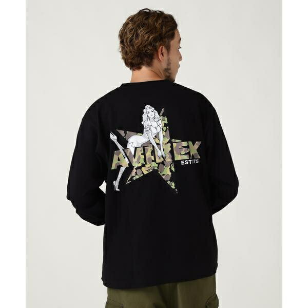 [型番：7833930024]【AVIREX公式ショップ】WEB STORE限定のEXCLUSIVEモデルのロングスリーブTシャツ＆lt;商品詳細＆gt;・オリジナルで作成したコットン天竺素材を使用したロングスリーブTシャツ・左胸元にブラン...