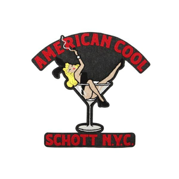 [型番：7823970039]カクテルグラスの中で休息を楽しむバニーガールをモチーフにワッペンを制作。Schottらしいグラフィックはシンプルながらもインパクトのある一枚。【Schott／ショット】ライダースジャケットの代名詞ともいえるSc...