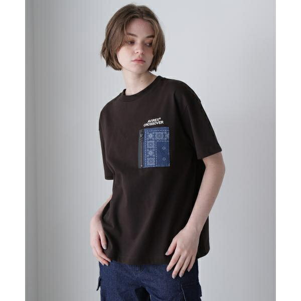 [型番：7834235602]2024 AUTUMN ITEM《CROSSOVER》DENIM POCKET T-SHIRT＆lt;商品詳細＆gt;・AVIREX2024年秋冬の「CROSSOVER COLLECTION」の半袖ポケットTシ...