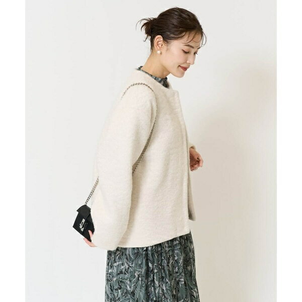 [型番：K2UBA15109]◆コロンとシルエットのボアコート◆ 【デザイン】 ・ボアの表面感が特徴的なカジュアルブルゾン ・大きすぎない程よいサイジングできちんと感もあります ・ニュアンス感のある程よいコクーンシルエット ・程よい丸みのシ...