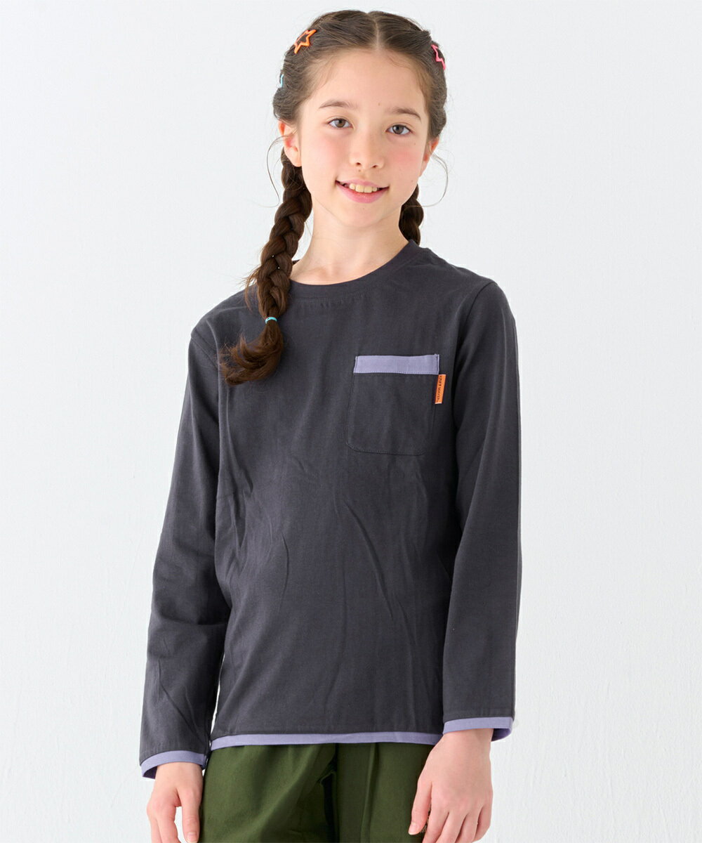 [型番:J2434301]《KRIFF MAYER 春夏アイテム「楽LUCK-T（パイピング）」》クリフメイヤーの人気“楽LUCKシリーズよりヘビロテ間違いなし！色違いでもおすすめのシンプル長袖Tシャツ！パイピングがアクセント！綿100%の...