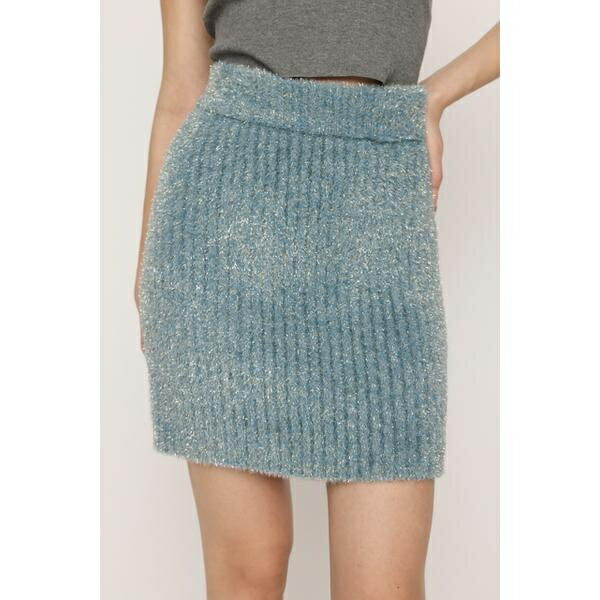 [型番：030HAZ71-1611]【GLITTER KNIT S／SK】■POINT：光の加減できらきらと光る可愛いミニスカート。全体的にグリッターが施されている生地を使用しています。肌触りもよく履き心地も抜群です。■DETAIL：長すぎ...