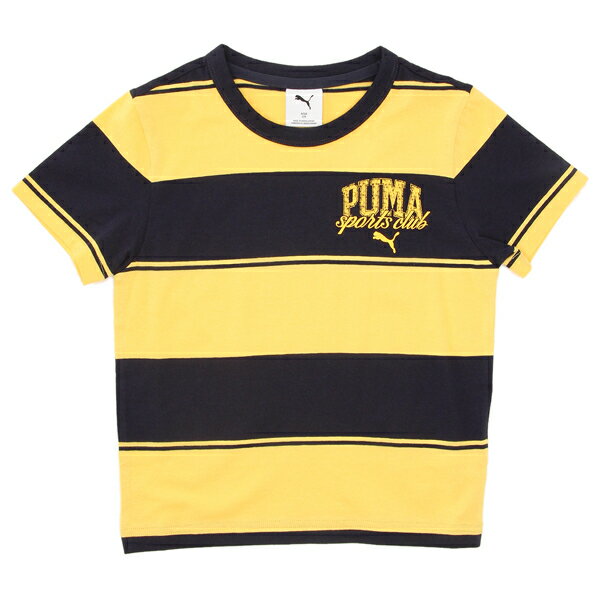 [型番:687823]商品情報PUMA CLASSコレクションより、コットン素材100%を使用したTシャツです。ダイナミックなボーダー柄と左胸のロゴのラバープリントがスタイリングに彩りを添えます。着心地爽やかなコットン素材とベーシックなシル...