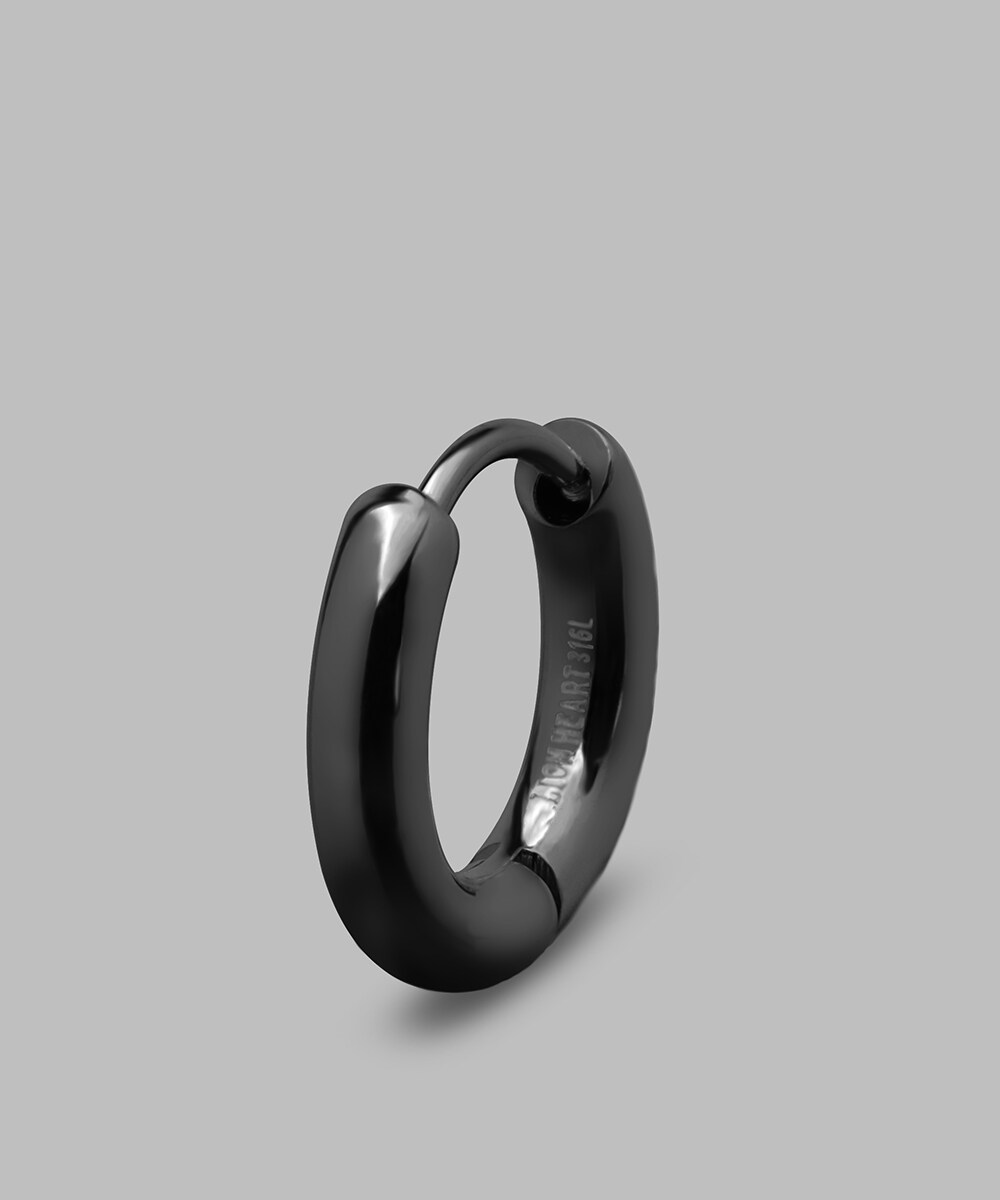 [型番:03EA0055BS]【金属アレルギー対応 / サージカルステンレス製】着けたまま海や温泉OK！ライオンハートの金属アレルギー対応アクセサリー【“LH-1”プレーンフープピアス】●シンプルを追求したフープピアス。●カラー・サイズの展...