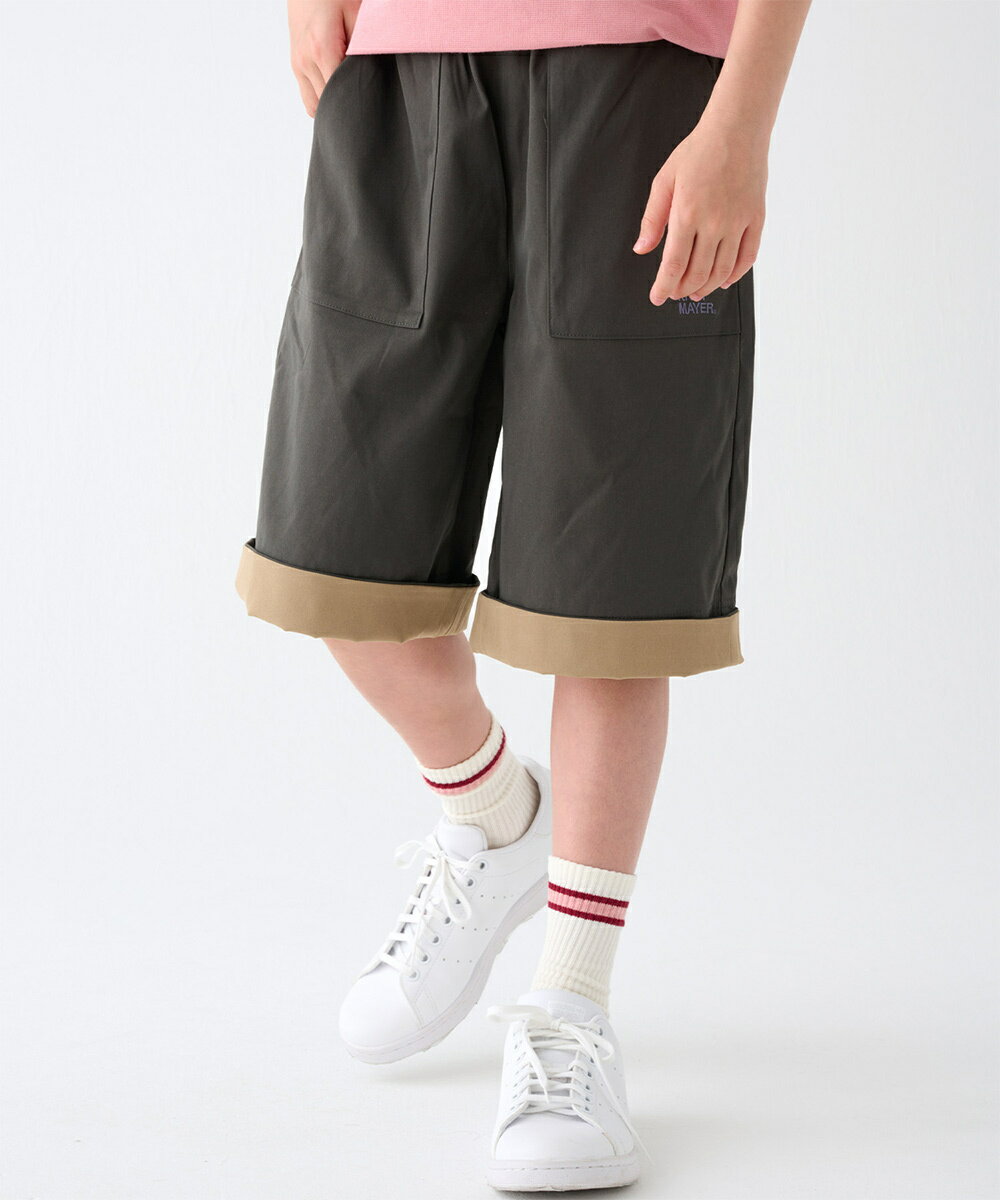 [型番:J2447860]《KRIFF MAYER 2025年夏新作「裾ペロハーフパンツ」》驚くほど軽く驚くほど速乾のパンツ！！裾をめくると配色になっています。成長に合わせて楽しめます。ゆったりシルエットだけどダボダボすぎないように調整。シ...