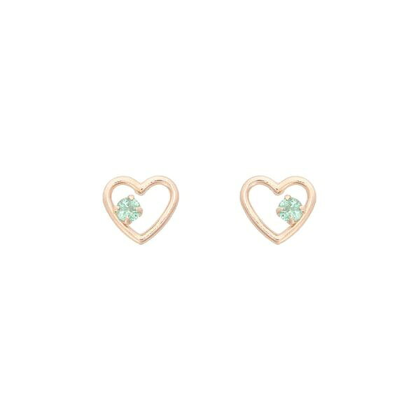 [型番：00092510602001]◇Samantha Tiara(サマンサティアラ)のK10PG ハートピアス≪5月 誕生石≫5月誕生石エメラルドをあしらったピアス。エメラルドとハートフレームが、フェミニンで華やかな女性を演出します。ご...