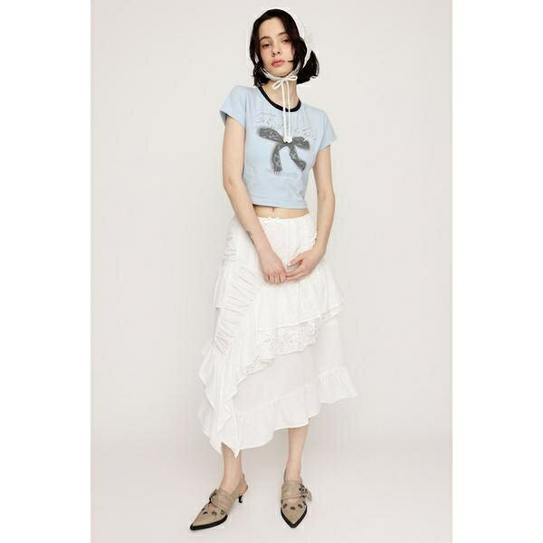 [型番：030ISZ31-4671]【COTTON LACED WRAP DESIGN L／SK】■POINT：ボリューム感のあるコットンレースが春夏に大活躍する涼しげな印象のラップデザインスカートです。■DETAIL：トレンドのレース素材...