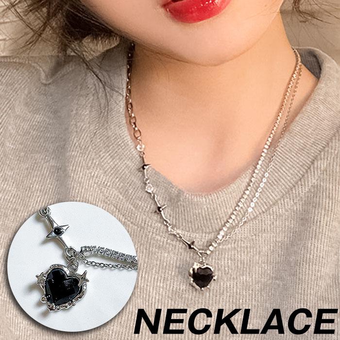 [型番:tmnec0990]【ブランド名】 Diamond Hearts(ダイヤモンドハーツ)【商品名】 ブラックハート デザインチェーンネックレス【メーカー型番】 【商品説明】ブラックハートモチーフがクールなアクセントを演出してくれるネッ...