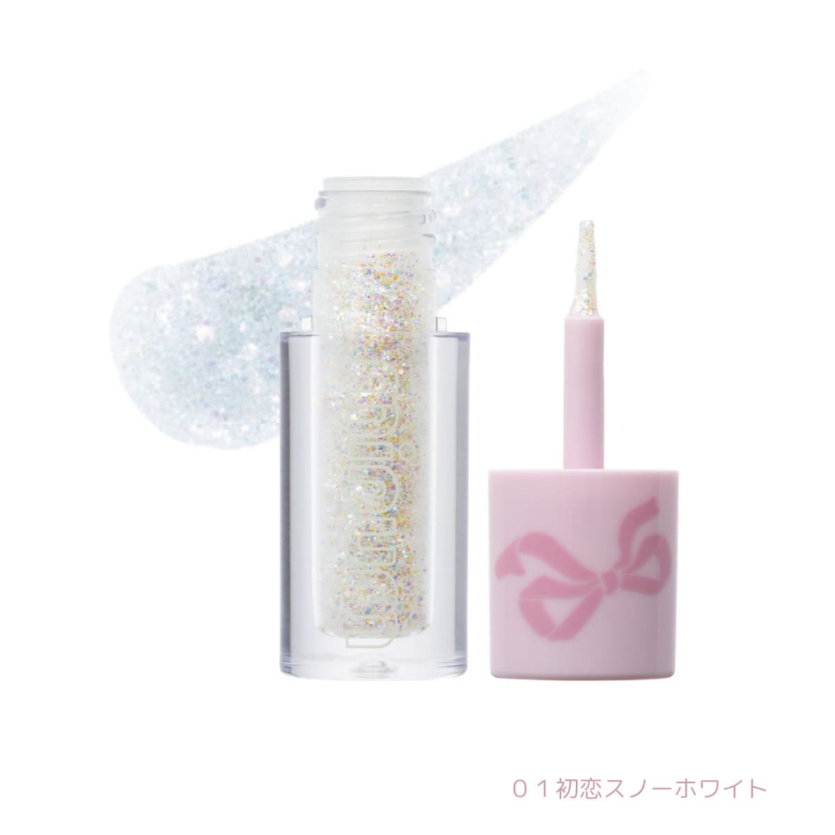 [型番:4573475324163]ミニュム バブグリッター星屑ラメできらめく目元へ。角度によって発色が変わる偏光ラメを採用しっとりしたテクスチャーで長時間キープ。細めの筆ブラシで、涙袋やまぶたなどのピンポイントにラメをのせることができます...