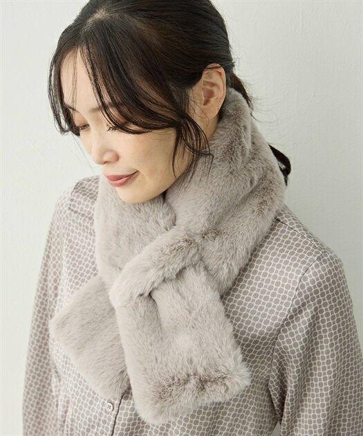 [型番:356083]プラスワンで冬コーデを彩るファーティペット■カラー：ライトグレー、ベージュフリー：全長 90cm / 幅 12cm※(　)で表記されている数字はヌードサイズです。ヌードサイズとは衣服を身につけない身体のサイズです。お客...