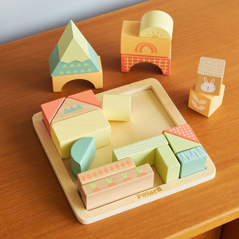 [型番:TYPR44290]色やカタチで遊ぼう思わず飾りたくなる、かわいい積み木明るくやさしいネオンカラーをベースに、愛らしいバニーのキャラクターと、虹、山や葉っぱの自然モチーフが特徴のバニーシリーズ。積み木は、高く積んでみたり、何かを見立...