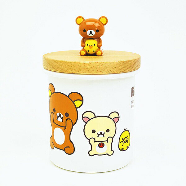 [型番:3226-665134]リラックマのキッチン用品シリーズのホーローキャニスターです。750ml入ります。並べておけば、テーブルや棚周りが一気に可愛くなります♪一気に揃えてリラックマと食卓を囲みませんか♪　※電子レンジ・オーブン・食洗...