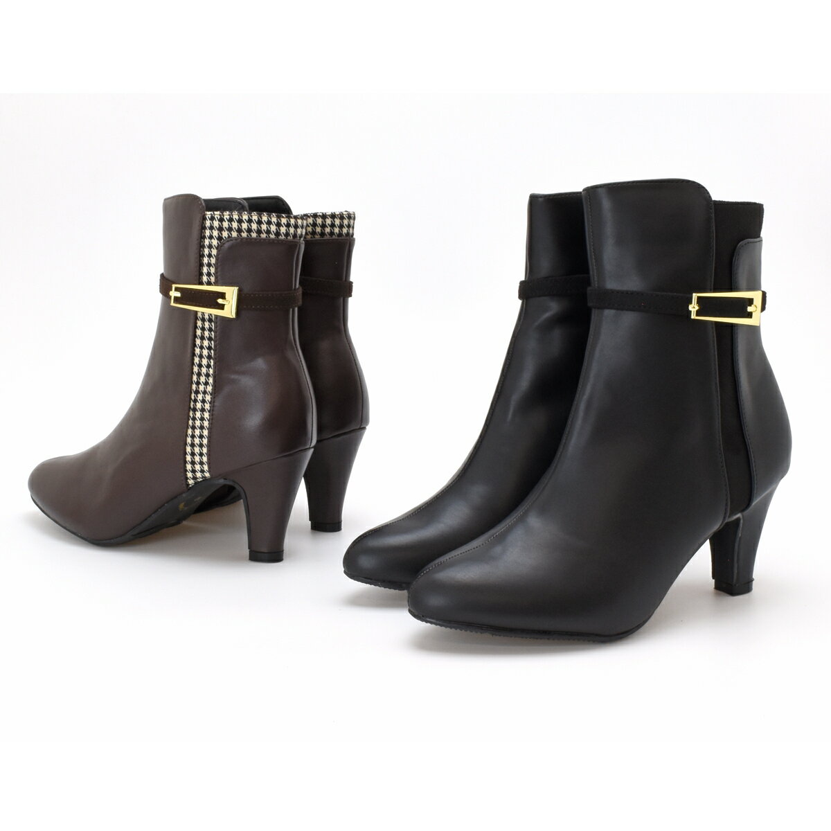 [型番:6110][エレガンスと快適さを叶える上質デザイン・ショートブーツ]秋冬の足元を華やかに彩る、美シルエットのショートブーツ。オンにもオフにも、様々なシーンであなたのスタイリングを格上げします。■洗練されたバイカラーデザイン・深みのあ...