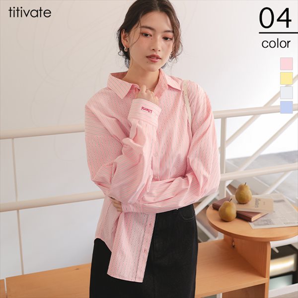 ・繊細な刺繍をストライプ生地にのせた、大人のこなれシャツ・ベーシックなデザインに華やぎを添える刺繍ディテールで、シンプル以上の存在感・ばさっとしたオーバーサイズでゆとりを持たせたシルエットが、抜け感と上品さを両立・軽やかな素材感で、春先から...