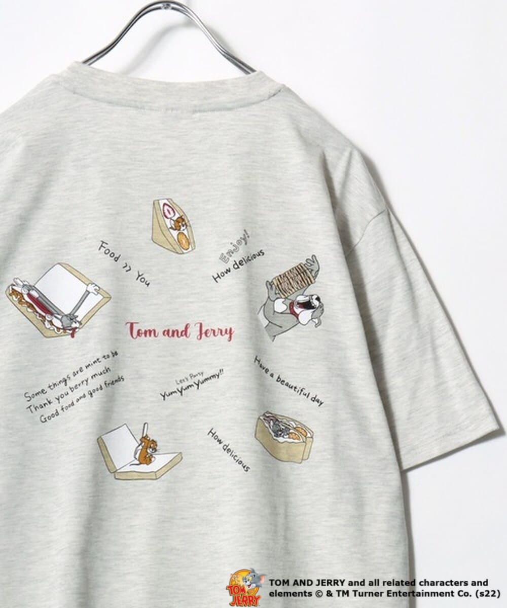 [型番:011-228-1305]Tom and Jerry/トムとジェリー キャラクターイラスト フロント/バックプリント 半袖Tシャツ レディース メンズ■カラー：12色展開M：身幅52cm 肩幅45cm 着丈65cm そで丈22cm ...