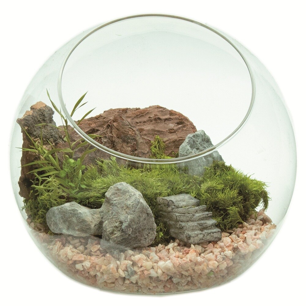 [型番:11226KP]枯れない苔を使用した、苔テラリウムキット（お客様でお作りになるタイプです）。自分だけの「癒しの情景」をお楽しみください♪本物の苔（国産）に特殊な保存加工（プリザーブド加工）を施して、自然な風合いに色染めした商品です。...