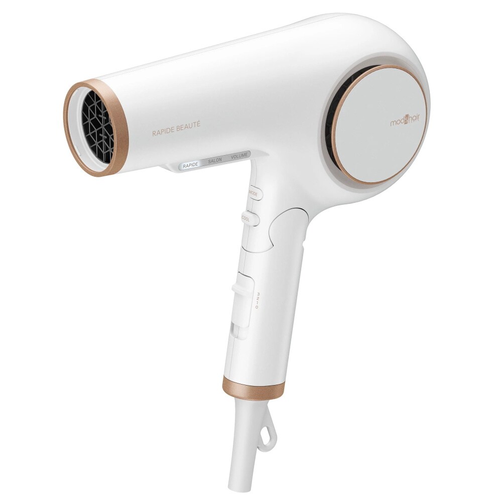 [型番:MHD-1254-W]●温冷風でうるおい残してやさしく乾かすただ髪を乾かすだけで、しっとりまとまる。長めの温風と少しの冷風の自動切替で髪表面が熱くなりすぎる前に冷ますことができ、髪のうるおいを残しながら乾かすことができます。●髪のオ...