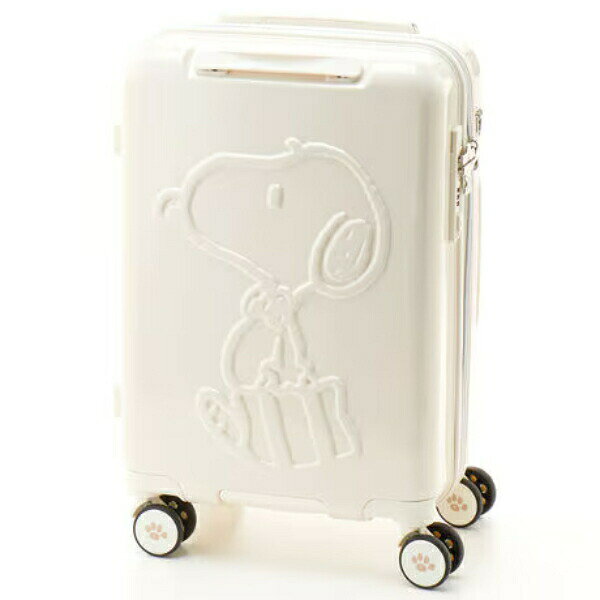 [型番:1702-725973]ファスナートップ等、細部までスヌーピーがデザインされたデザイン性に加え、キャリーバーの段階調整、キャスターの機能性、内部の収納力など機能性も◎可愛さと使いやすさを両立したスーツケースです☆【容量:32L】【重...