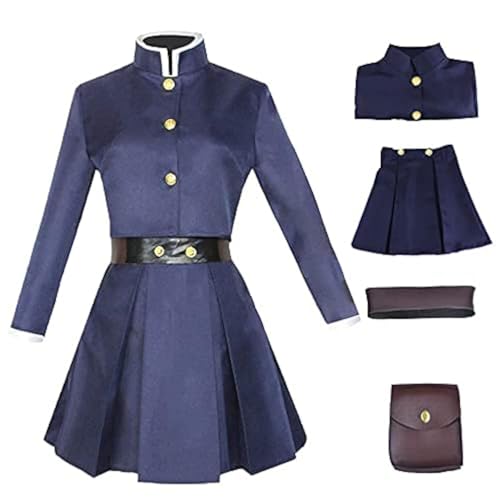 【コスプレ ハロウィン サイズ自由 レディース ポリエステル 制服 コート スカート ウエストバッグ フルセット｜アニメキャラクターをリアルに再現！ハロウィンやコスプレに最適なフルセット】 概要説明：人気アニメ『釘崎野薔薇』のコスプレに最適...
