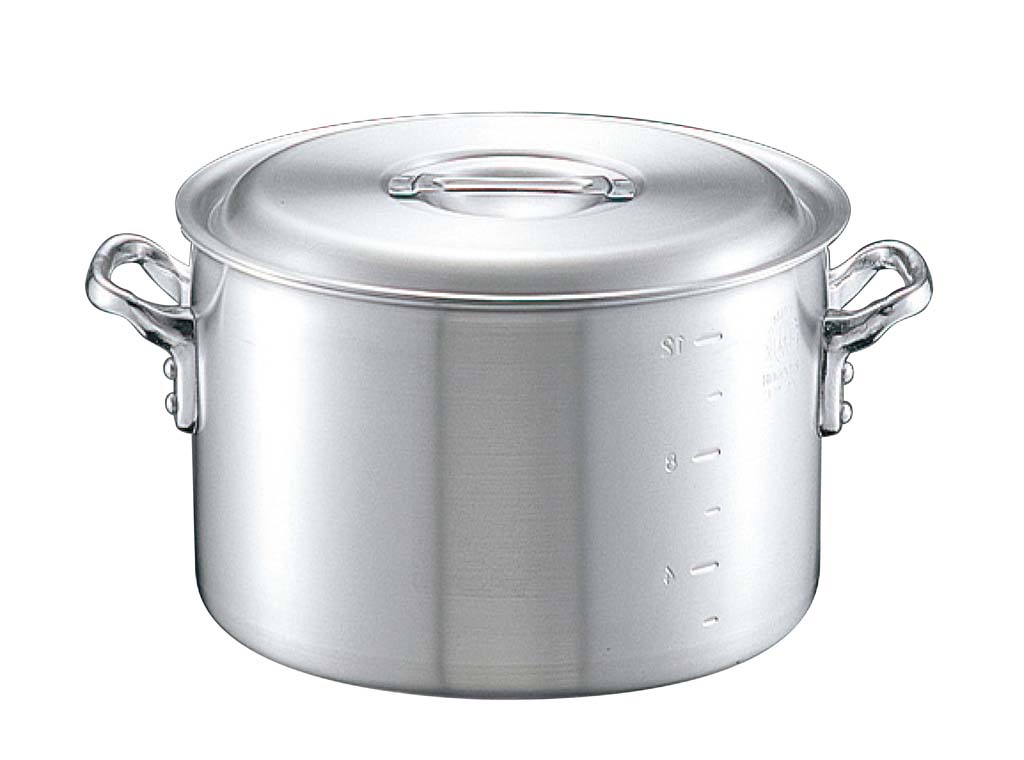 ●サイズφ319(mm)●内寸φ300(mm)深さ：200(mm)●重量：2.8kg●容量：15L●板厚：3.0(mm)●材質アルミ(AL1100-P)●純度の高いAL1100-Pアルミ材を使用。フチ折り曲げ加工、プレス加工効果により歪みや...