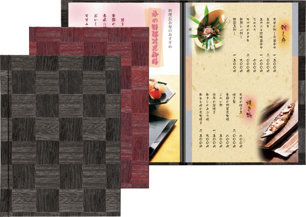 ●型番：LS-117●サイズ240×315(mm)●材質ビニールペーパー●レール式で上から簡単にページを挿入できます。ビニール袋を本体の背中にあるレールへ挿入する事によって固定されます。●A4レールタイプ。4ページ仕様。10ページまで増減可...