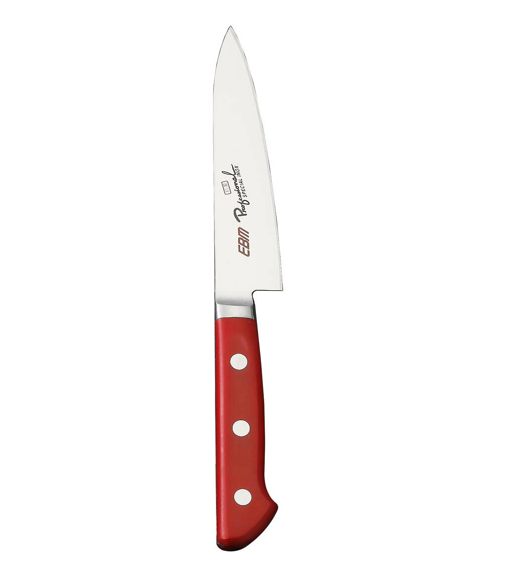 ●サイズ233(mm)●重量：93g●板厚：背:1.7(mm)●材質モリブデン鋼含有特殊ハガネ●抗菌：○●洗浄機：不可●検定証印等：HACCP●刃渡り：12cm●ツバ付プロ仕様●手研ぎ本刃付すばらしい切れ味●抗菌7色カラーハンドル衛生管理対...