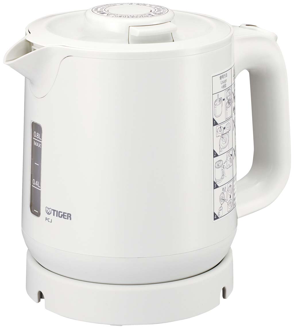 ●型番：PCJ-H081(W)●サイズ148×223×H198(mm)●重量：0.86kg●容量：0.8L●消費電力：湯沸かし時：600W●電源：単相100V●製造生産国：ベトナム●コード長さ：1.4m●転倒流水防止構造●樹脂製二重計量構造...
