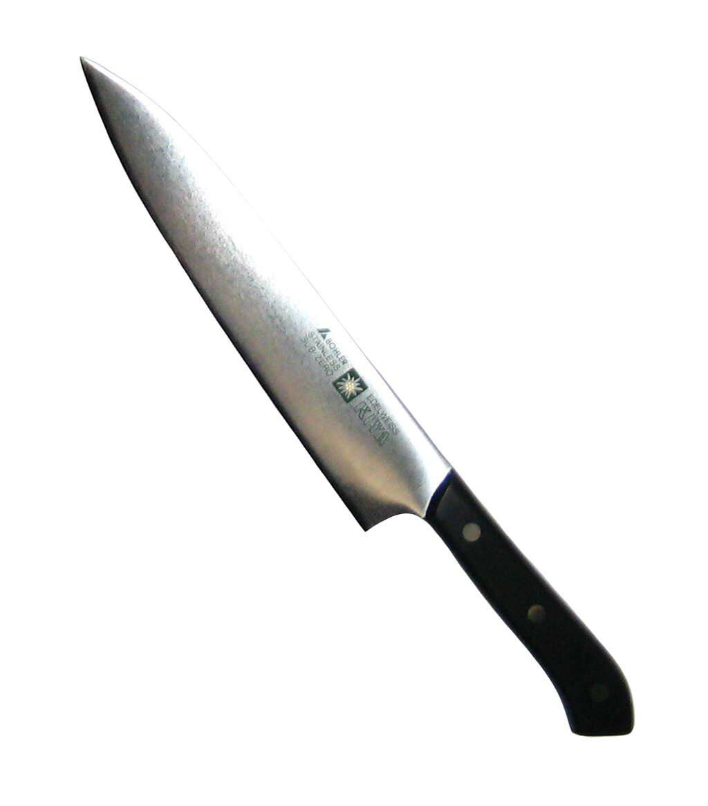 ●型番：No.180●サイズ325(mm)●重量：157g●板厚：背:2.1(mm)●材質ステンレス刃物鋼ポリアセタール樹脂●刃渡り：20cm●錆の原因となるカーボンの量を従来鋼の半分に抑え耐蝕性を向上し靭性が増し、しかも研ぎやすくなりまし...