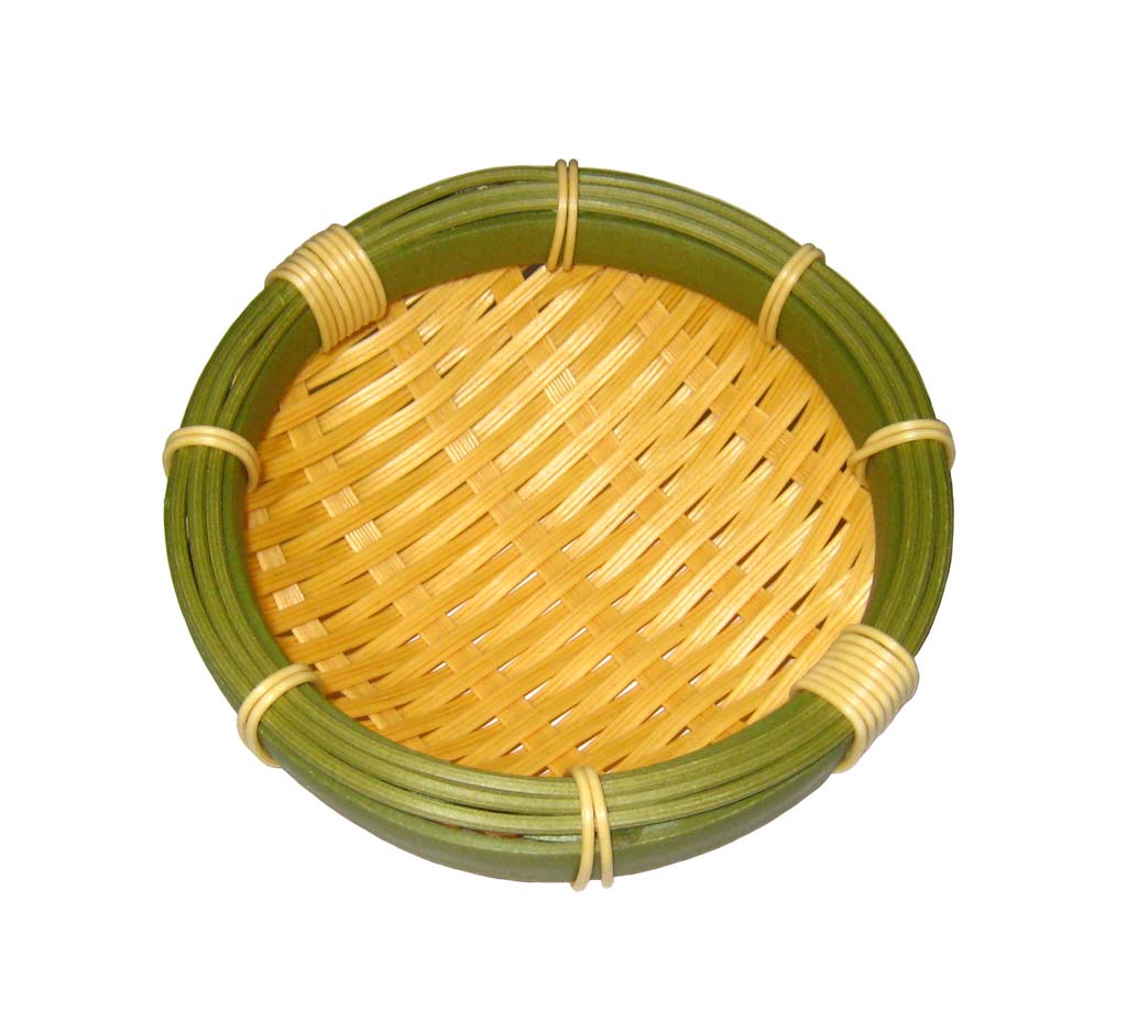 ●型番：91-058A●サイズφ130×H40(mm)●材質ポリプロピレン●洗浄機：不可●耐熱・耐冷温度：120度●竹製と同じように手作りで仕上げたので、天然素材の風合いを残しています。●衛生面に優れ、ディスプレイ用に適しています。●耐熱温...