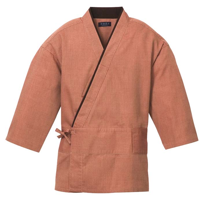 ●型番：KJ0010-6●サイズ胸囲116×着丈78×袖丈74.5(cm)●材質ポリエステル65%綿35%●内ポケット・左ウエストポケット●サイドスリット●立体裁断で作られているので、作務衣特有のだらしなさやずるずる感がない。●ウエスト部分...