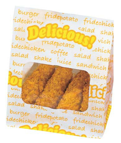 ●型番：No.3S 0210374●サイズ110×60×H160(mm)●材質耐油耐水紙窓：OPPボードン●口を閉じたまま中が見える紙袋なので、ディスプレイ効果が抜群です。●耐油、耐水紙を使用しているので、油物などにも対応できます。●食材の...