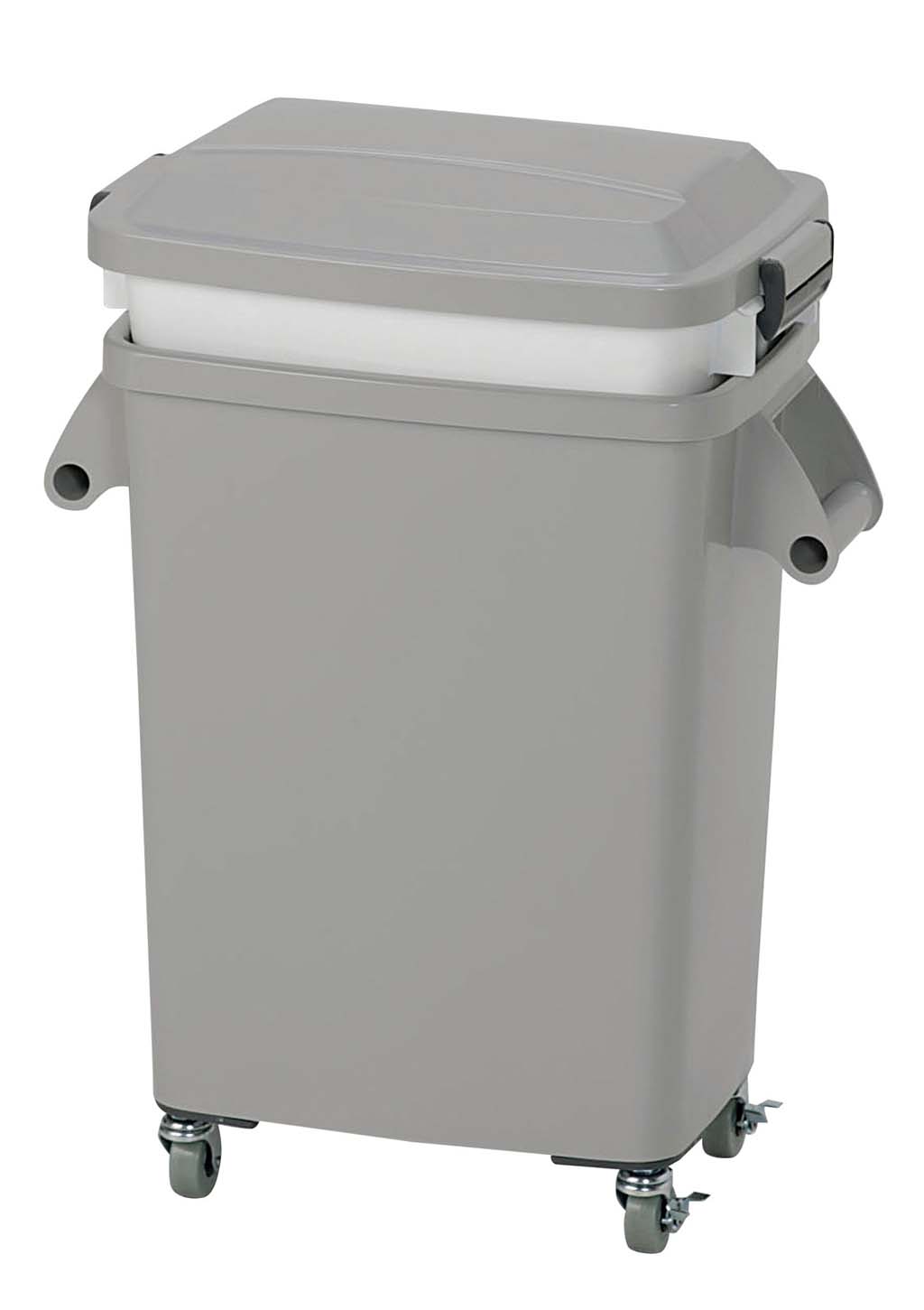 ●型番：CW-45●サイズ516×313×H691(mm)キャスター：φ50(mm)●容量：45L(中カゴ：32L)●材質本体・蓋・中カゴ：ポリプロピレンキャスター：エラストマー(熱可塑性ゴム)●キャスター：自在×4(2ヶストッパー付)※商...