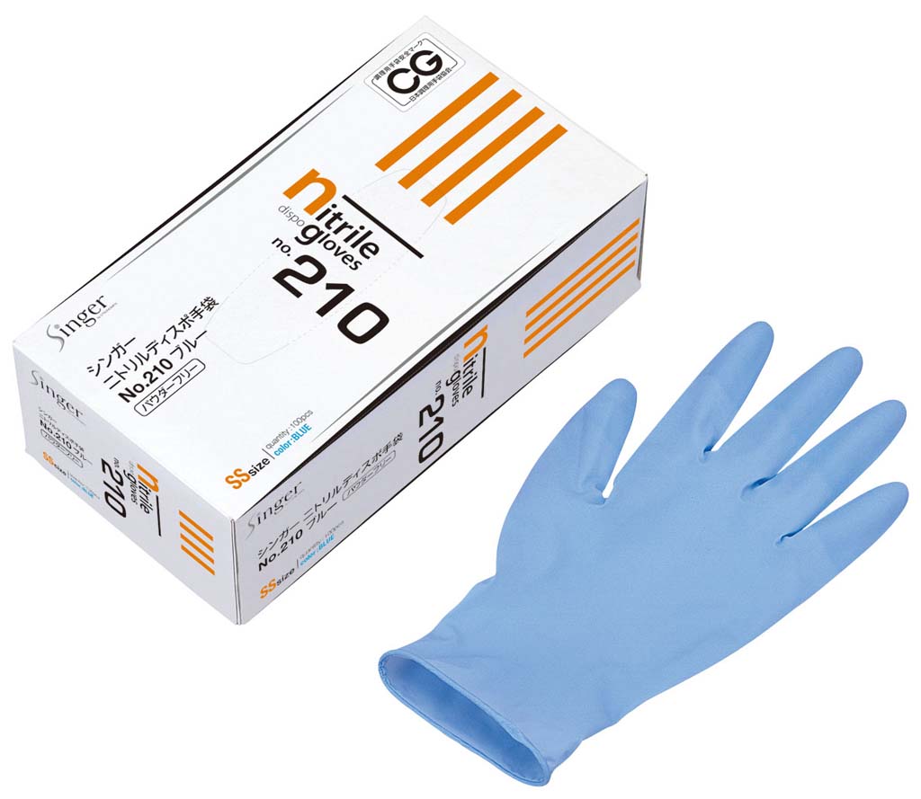 ●型番：No.210●サイズ全長：250(mm)手の平まわり：210(mm)中指の長さ：84(mm)●材質ニトリルゴム●(100枚)●粉なし●120μ●耐油性、耐薬品性に優れています。●突き刺強度に優れています。※商品画像はメーカー提供の代...