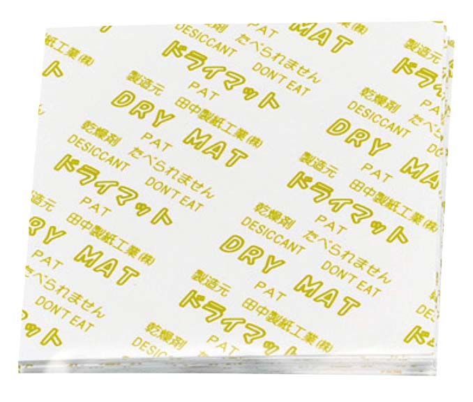 ●型番：KY-5050J●サイズ50×50(mm)●重量：520g●板厚：0.5(mm)●吸湿性の基盤を両面フィルムでラミネートした高性能シート状除湿乾燥剤です。●食品添加物である塩化カルシウムを基材に担持させているので安全です。●表面が平...