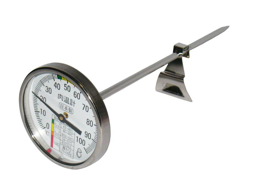 ●サイズφ50×170(mm)●重量：40g●測定・調節/温度範囲/能力等+-0〜100℃●レア、ミディアム、ミディアムレア、ウェルダンの温度ガイド表付。※商品画像はメーカー提供の代表画像を使用しております。複数掲載の画像でも、単品販売の場...