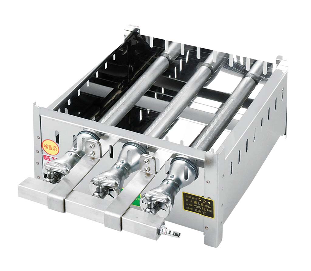 ●サイズ490×395×H175(mm)●重量：3760g●材質18-0ステンレス●消費電力：8.1kW●ジェットバーナー使用●ガス接続口は、ゴム管3分口(φ9.5)です。※商品画像はメーカー提供の代表画像を使用しております。複数掲載の画像...